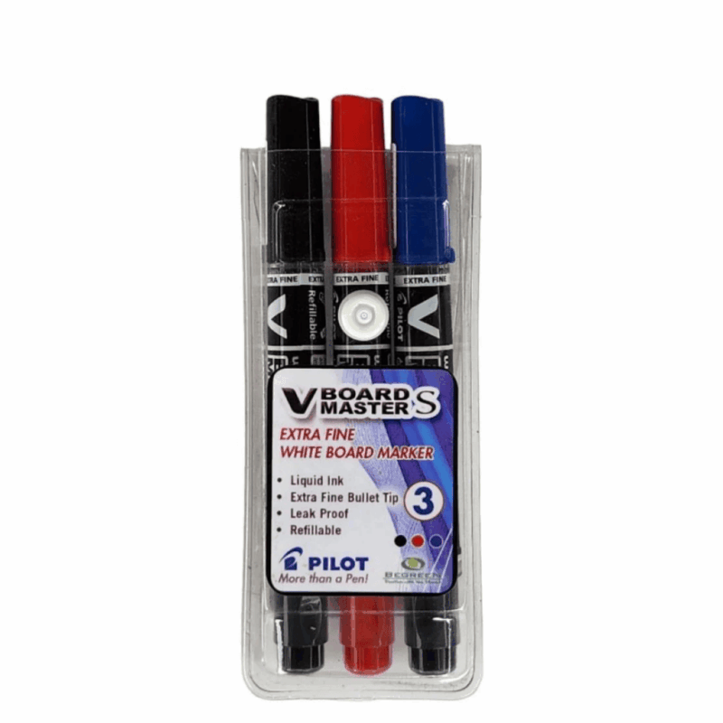 Pilot V Board Master Slim Extra Fine Whiteboard Marker Set 3pc ...