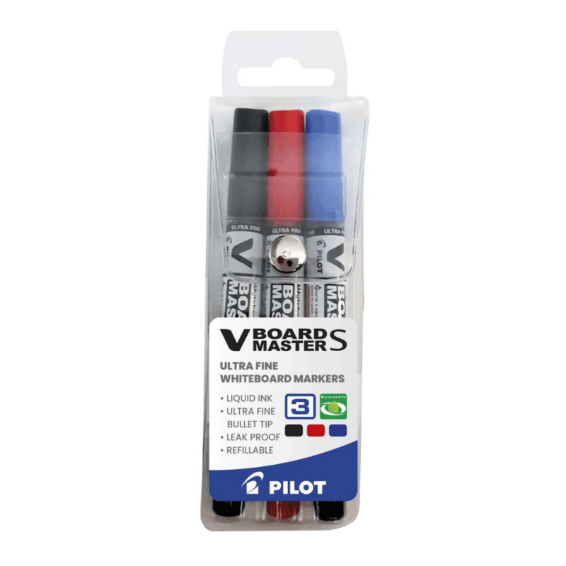 Pilot V Board Master Slim Ultra Fine Whiteboard Marker Set 3pc ...