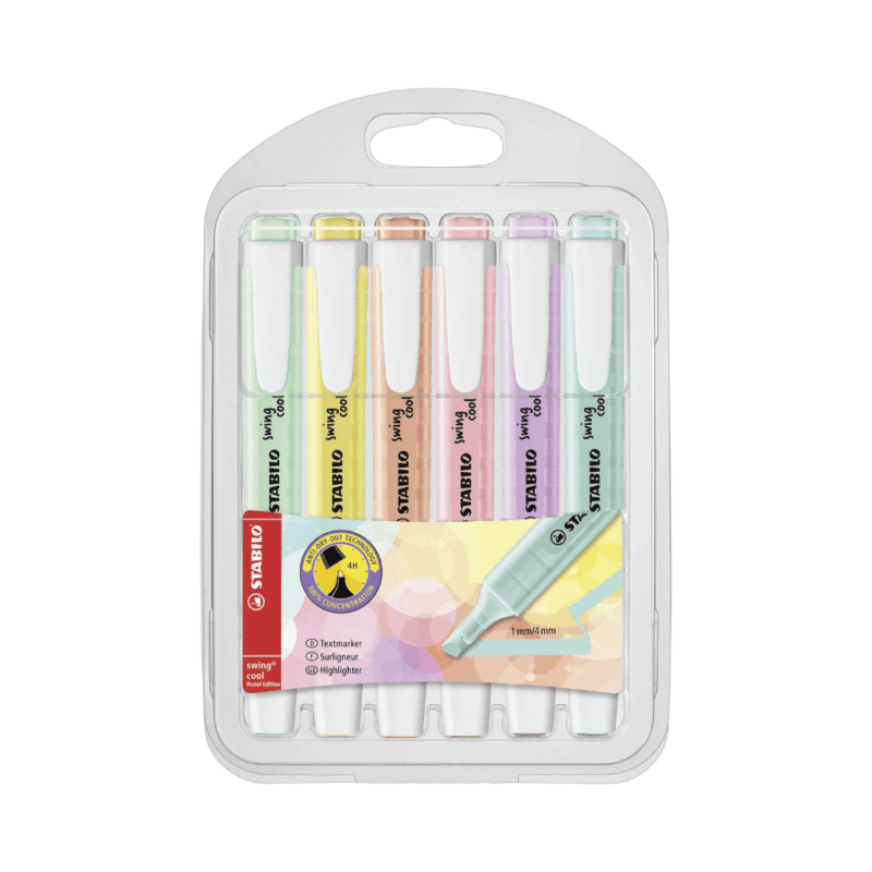 Stabilo Swing Pastel Highlighter Set 6pc | Speciality Stationery