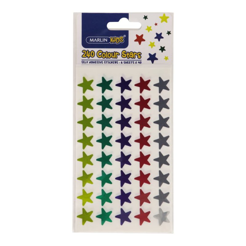 Marlin Mixed Metallic Stars 240 Stickers | Speciality Stationery
