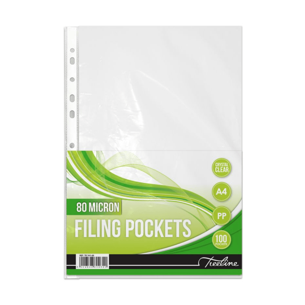 A4 Filing / Plastic Pockets 80mic 100's | Speciality Stationery