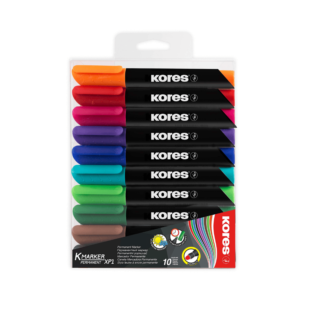 Kores K-Marker Permanent Marker Assorted Colours Wallet of 10 ...