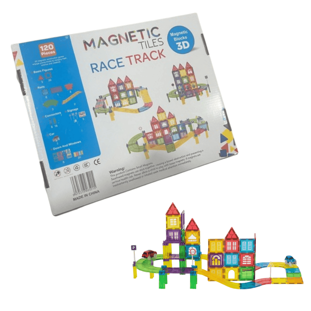Magnetic Tile Set - Race Track Edition 120 Piece | Speciality Stationery