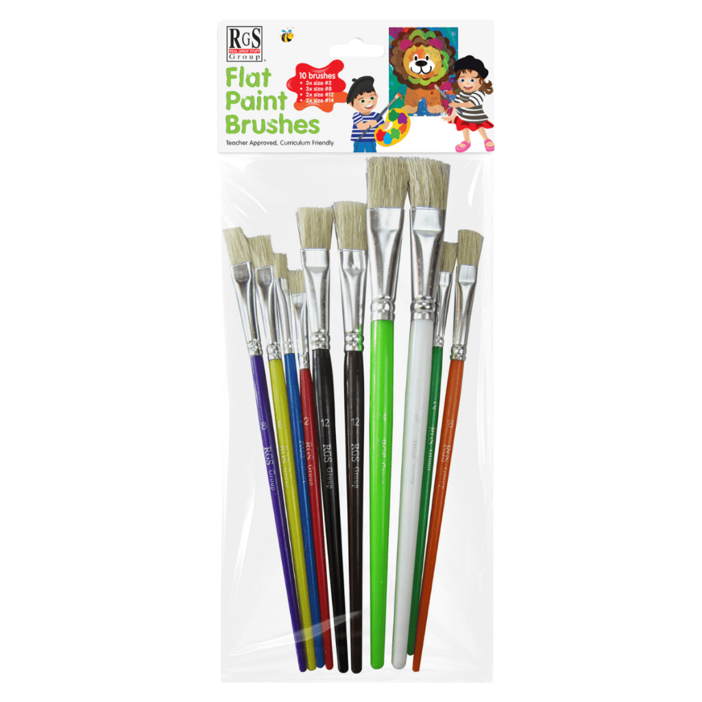 RGS Flat Paint Brush Set of 10 Assorted Sizes | Speciality Stationery